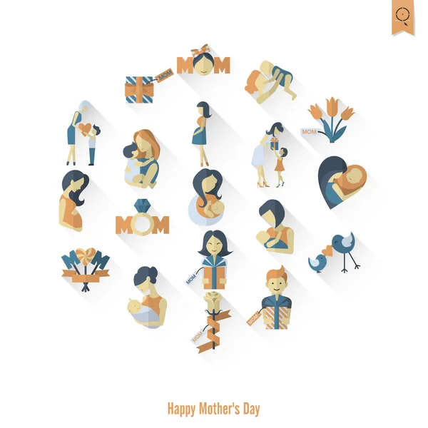 Happy Mothers Day Icons Stock Vector by ©HelenStock 111945874