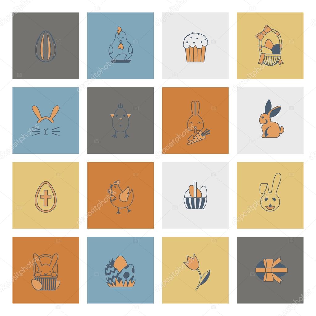 Celebration Easter Icons Stock Vector by ©HelenStock 91918644