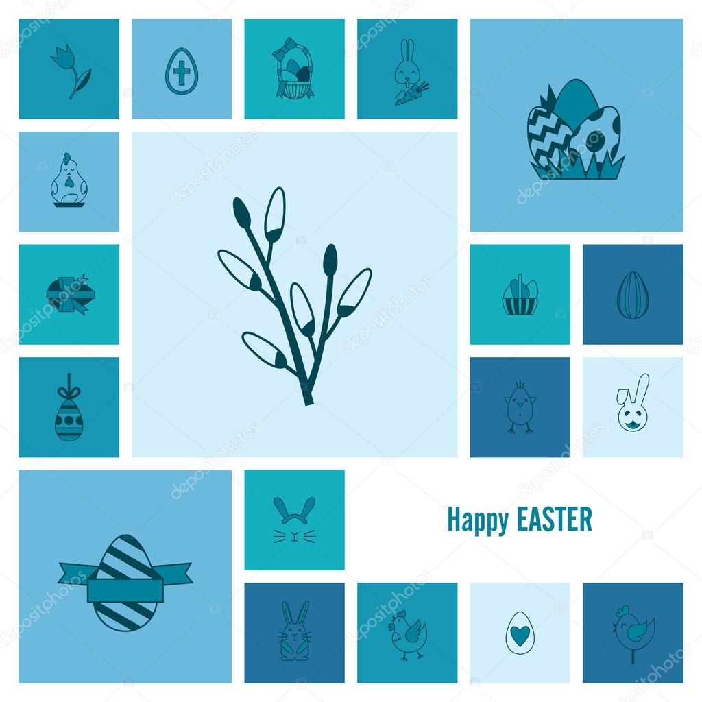 Celebration Easter Icons Stock Vector by ©HelenStock 93789836