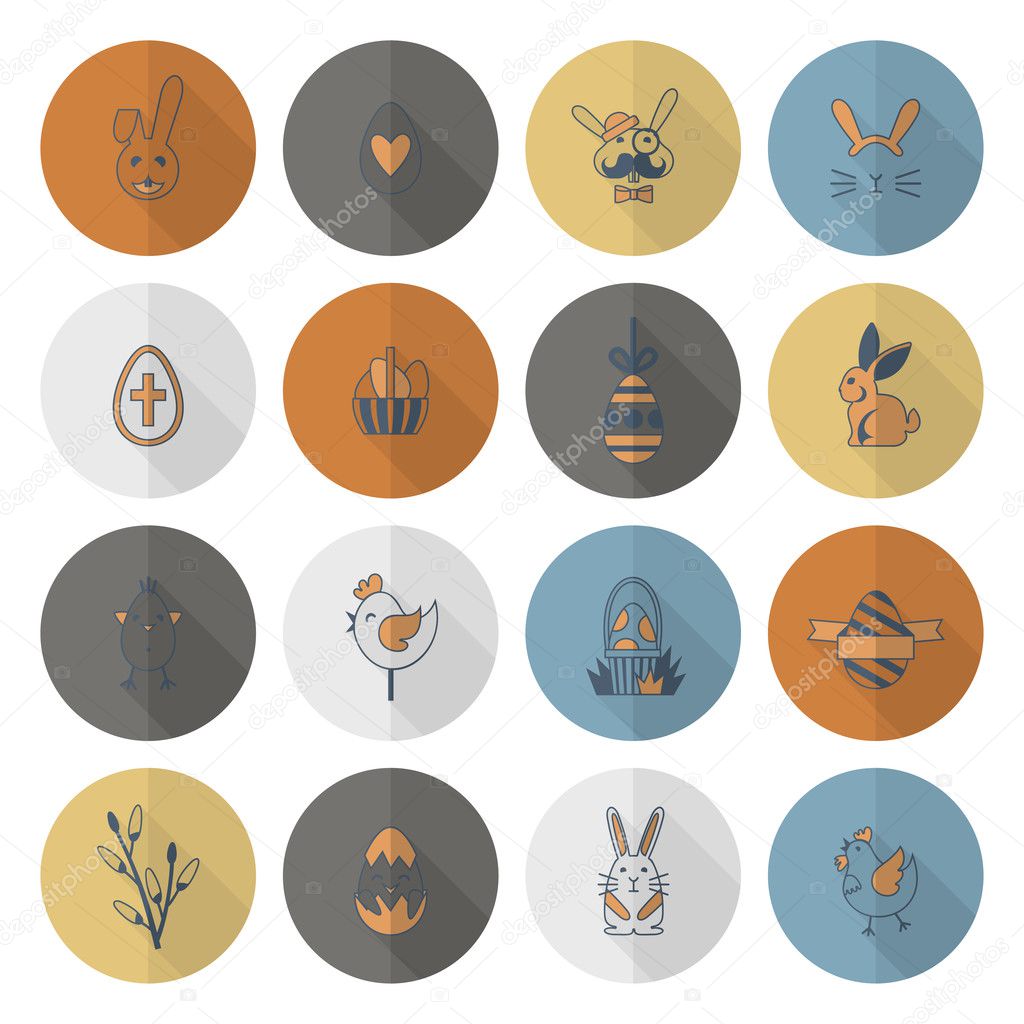 Celebration Easter Icons Stock Vector by ©HelenStock 95381952