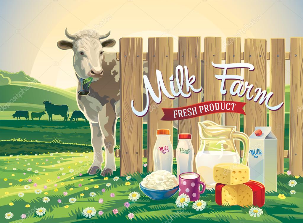 Milk farm poster Stock Vector Image by ©crop_ #96757914
