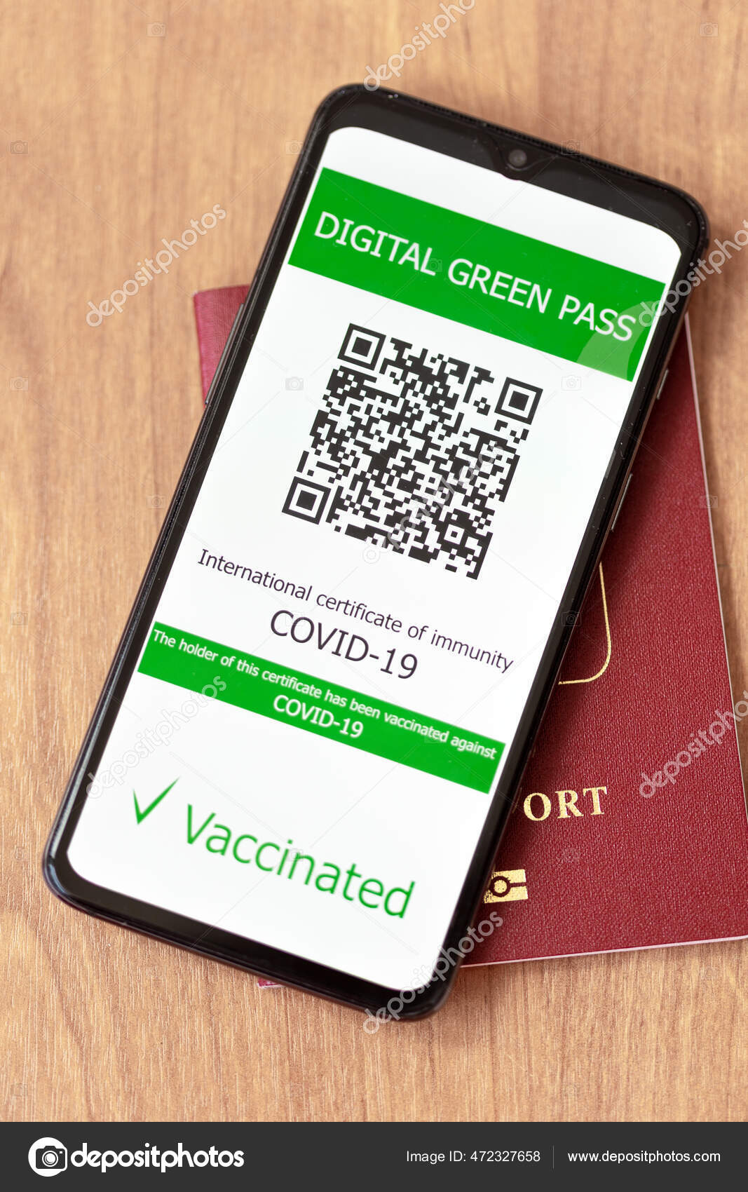Digital Green Pass concept Stock Photo by ©orelphoto2 472327658