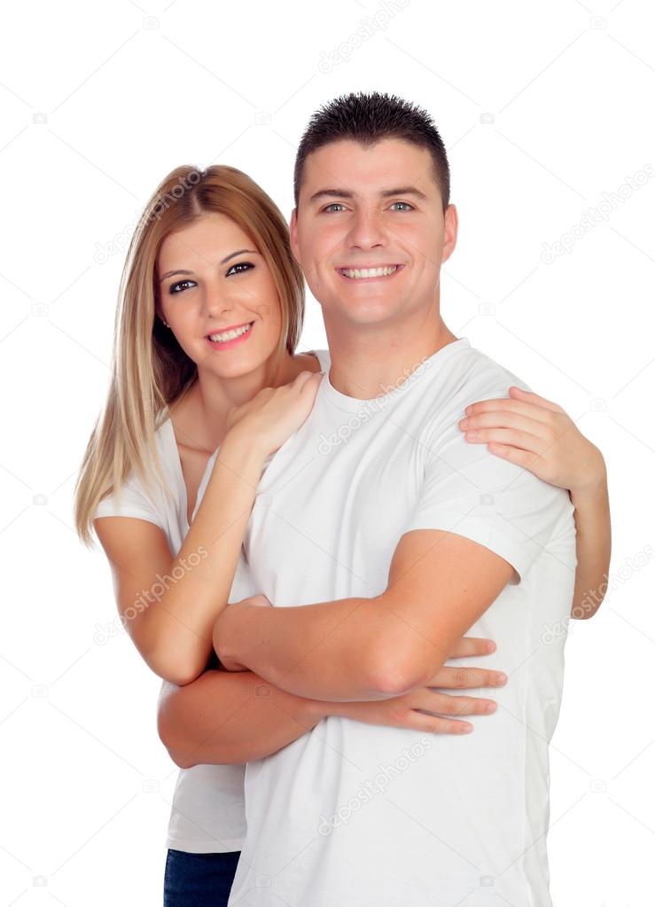 Loving couple smiling Stock Photo by ©Gelpi 58429173
