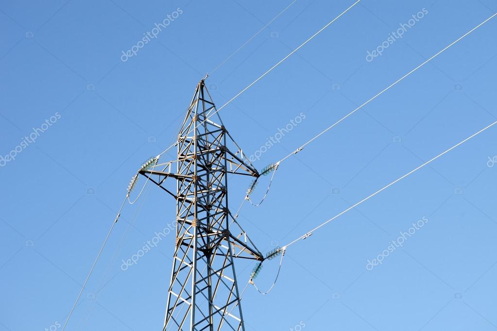 Metal pylon with a blue sky — Stock Photo © Gelpi #74131663
