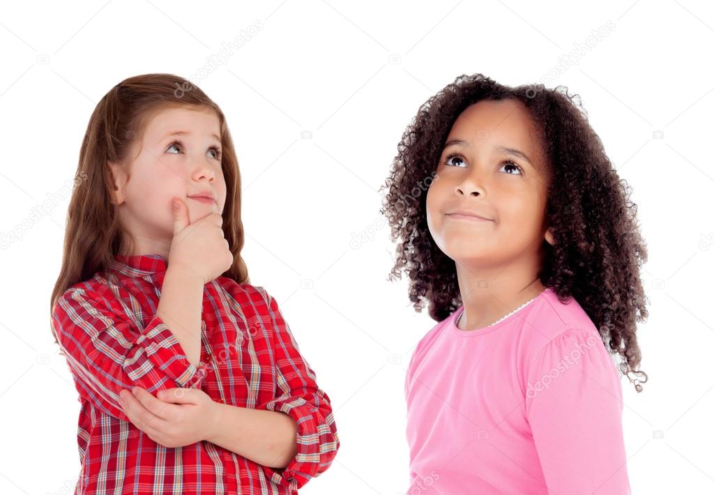 Two children thinking Stock Photo by ©Gelpi 77920018