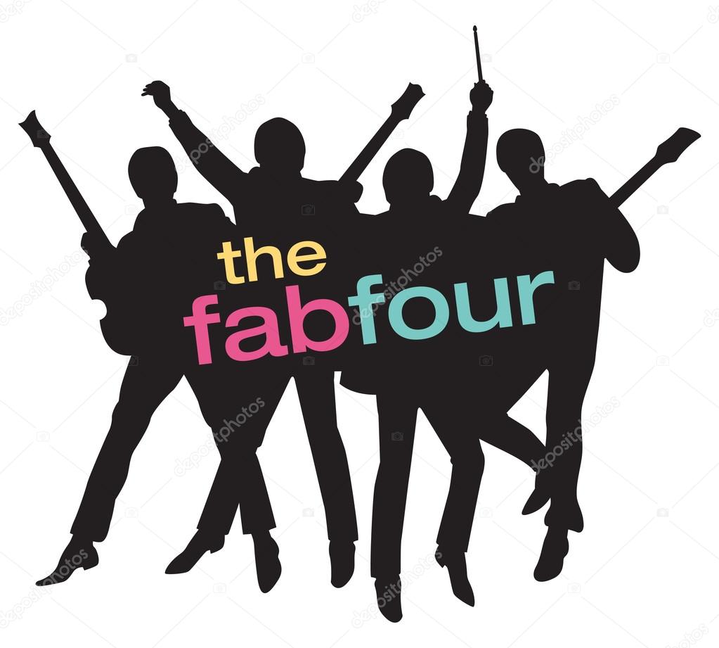 Fab Four Beatles Silhouette Vector Ilustração Vetor de stock de ...
