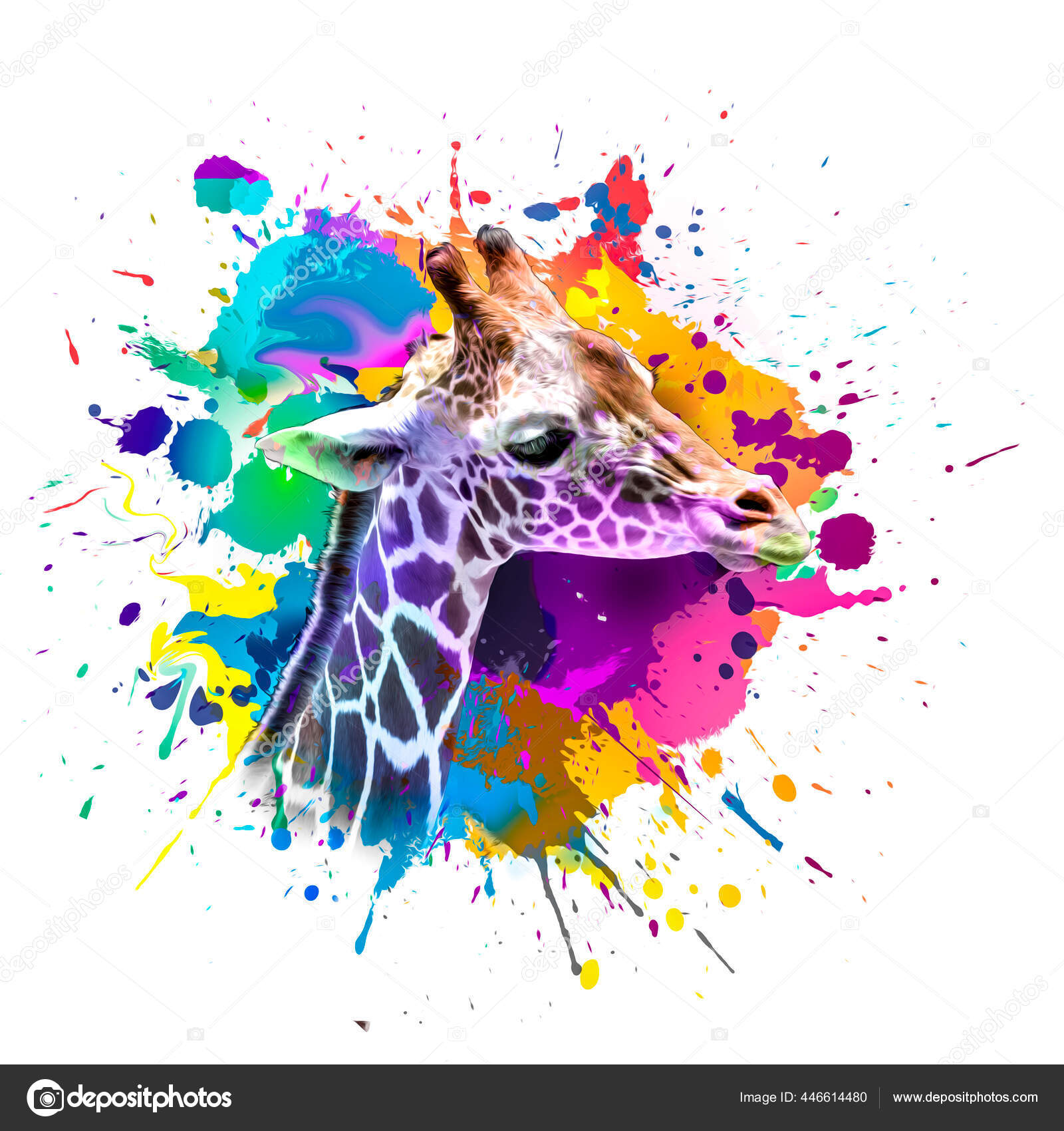 Abstract Giraffe Art