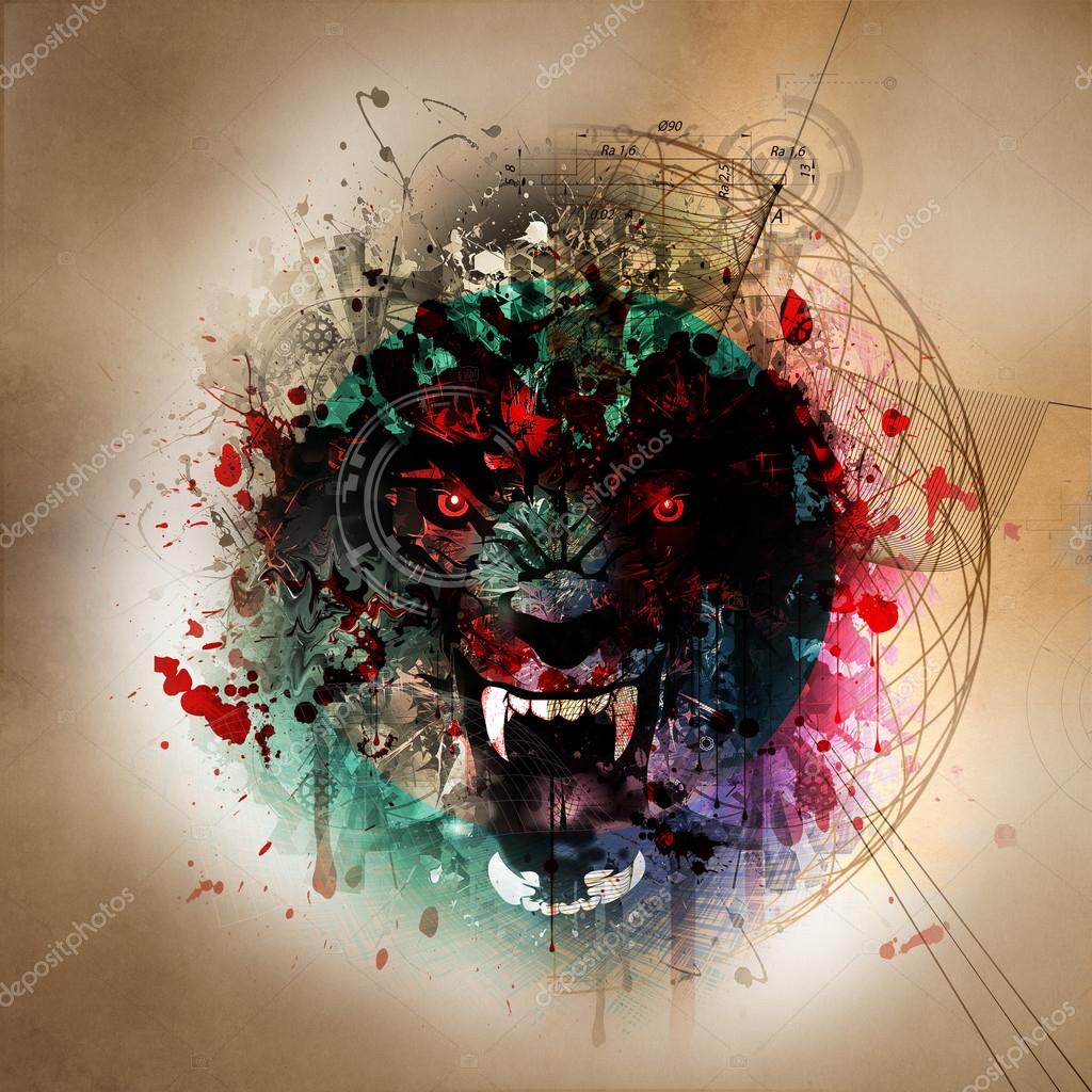 Bloody werewolf abstract background — Stock Photo © valik4053022 #58105897