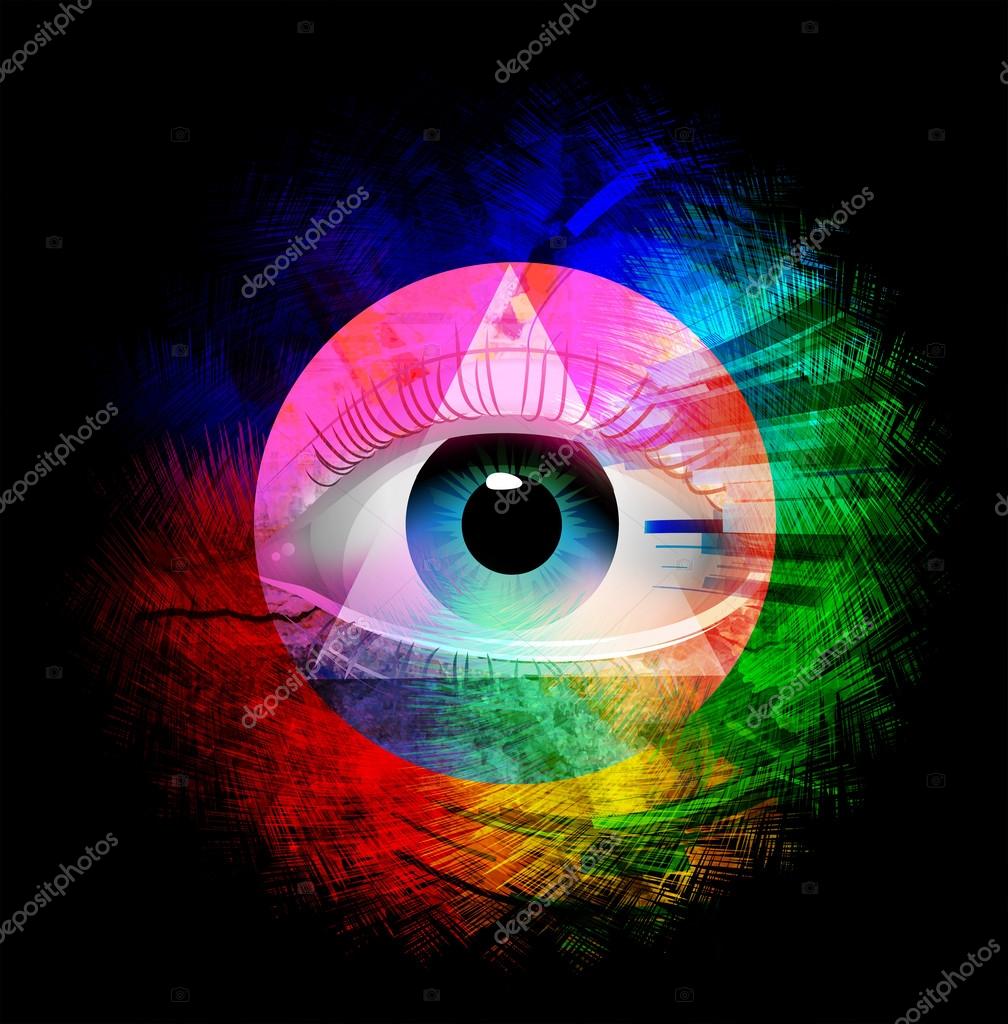 Esoteric eye on a colored background. Stock Photo by ©valik4053022 58109571