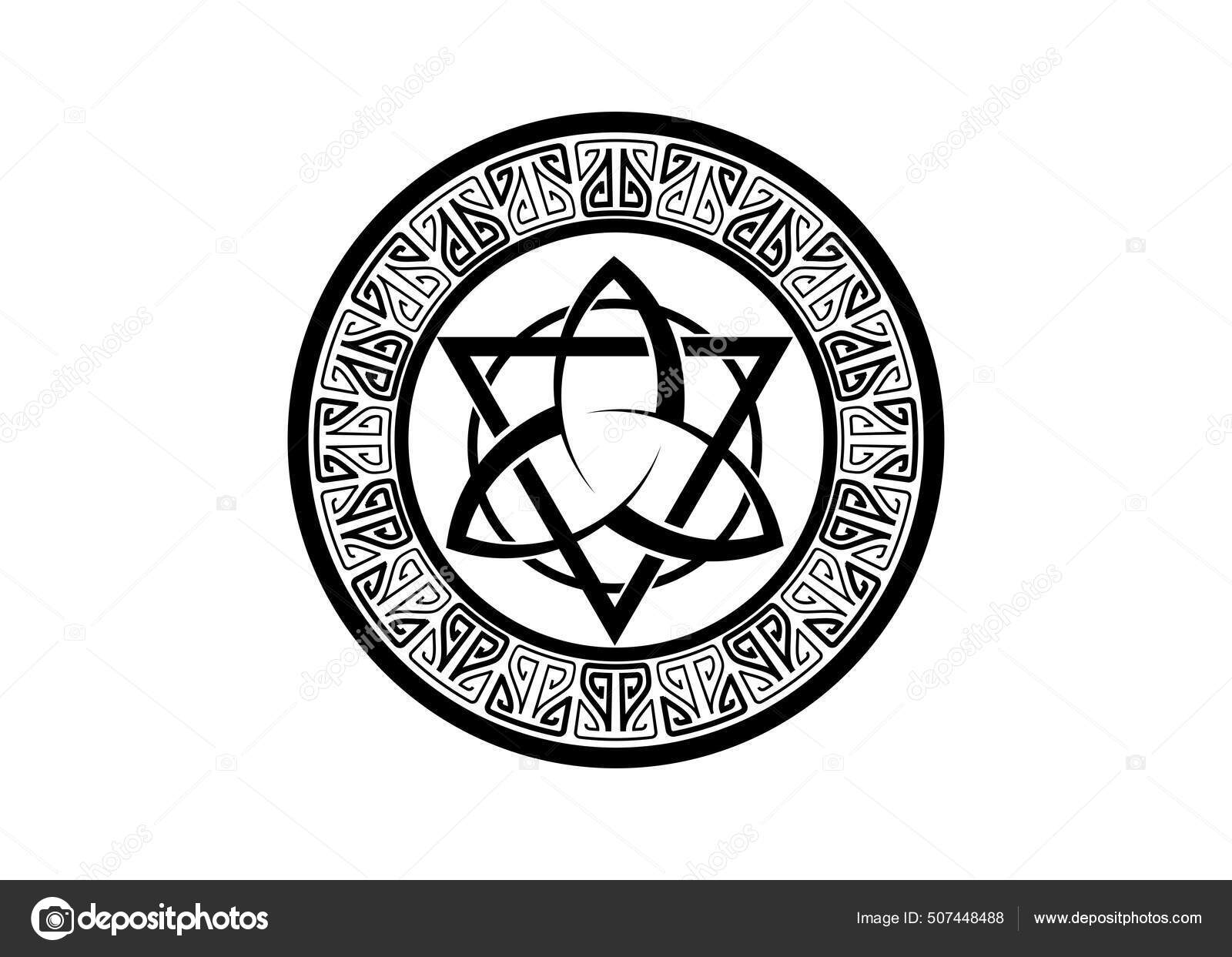 Triquetra Triangle Circle Logo Trinity Knot Tattoo Pagan Celtic Symbol ...