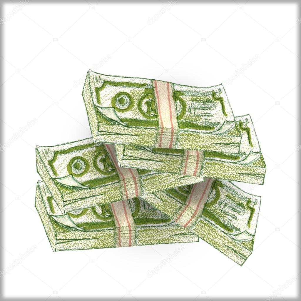 Hand drawn Watercolor money Stock Photo by ©shekaka 100202656
