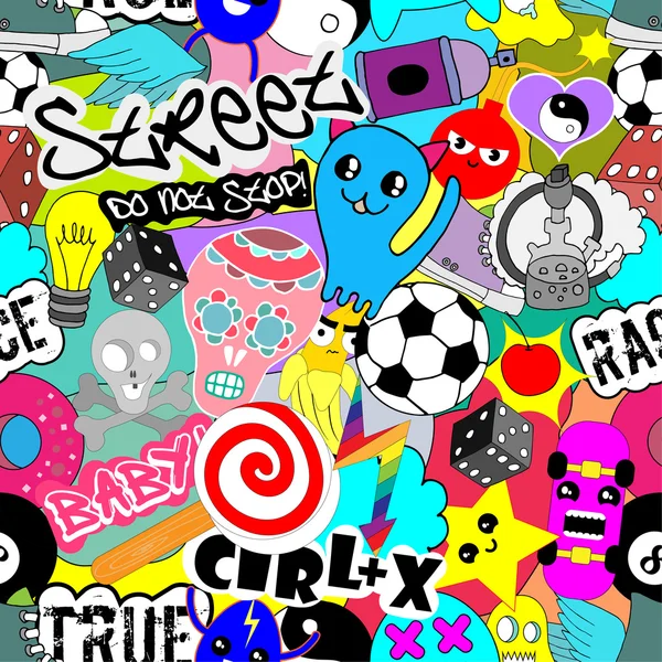 Sticker bombing pattern Stock Illustration by ©shekaka #125177484