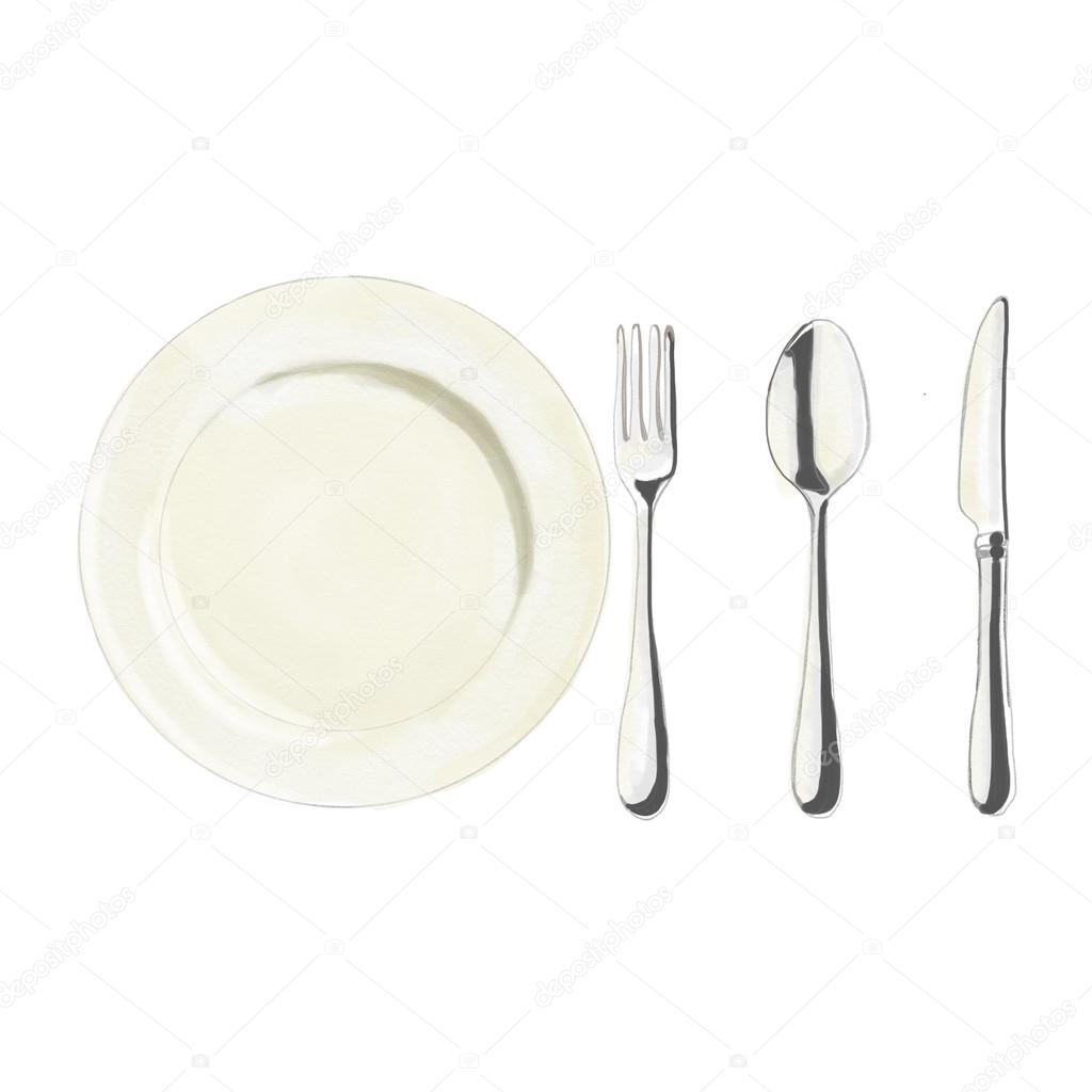 Watercolor table setting Stock Photo by ©shekaka 120230666 Watercolor table setting Stock Photo by ©shekaka 120230666