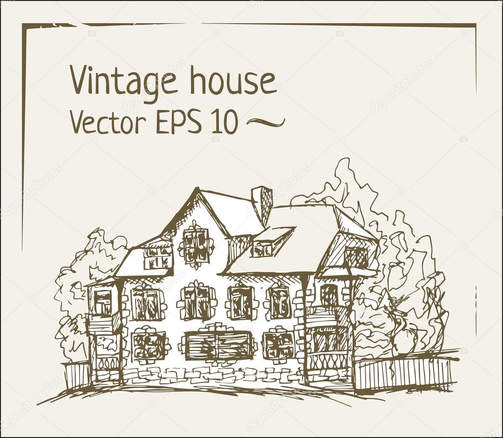 Vintage ink house Stock Vector Image by ©shekaka #69396187