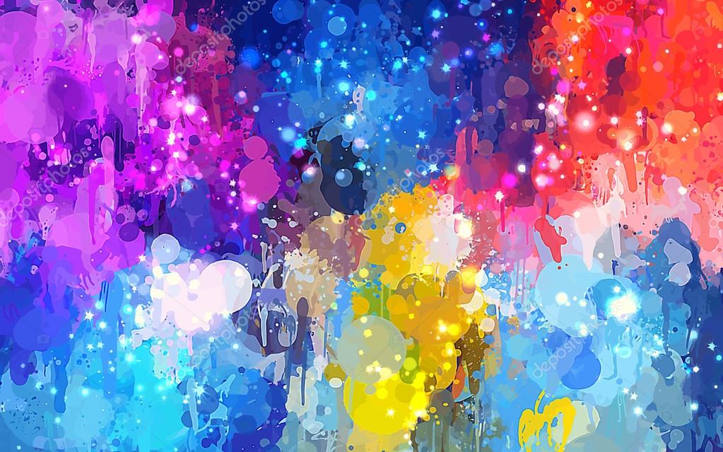 Colorful brush strokes background and sparks Stock Vector Image by ...