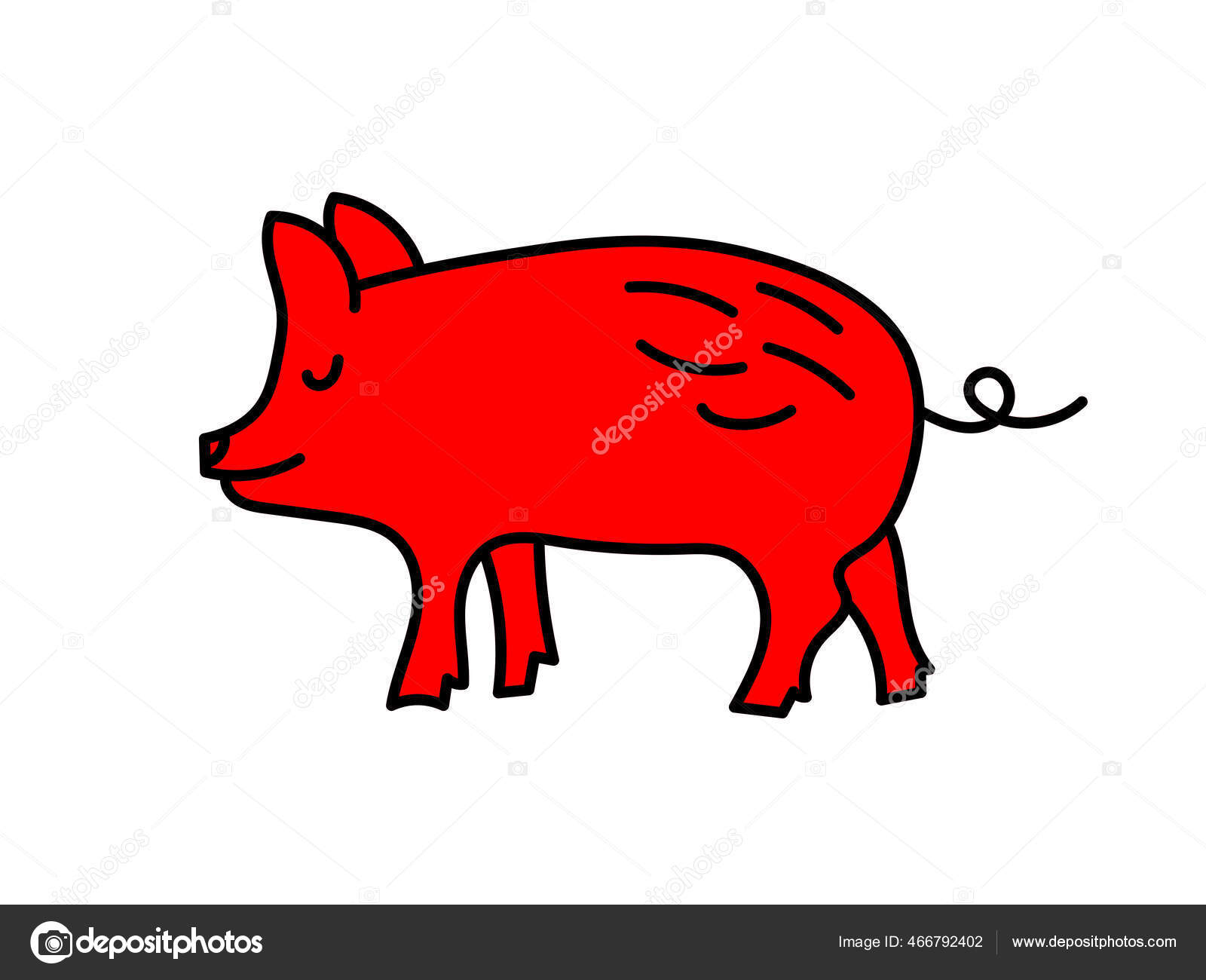 Red Pig Clipart