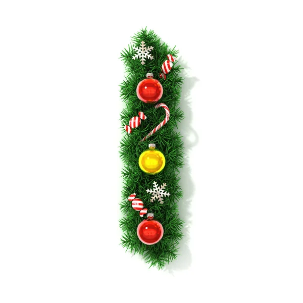 Letter Made Christmas Tree Branches Isolated White Background Stock ...