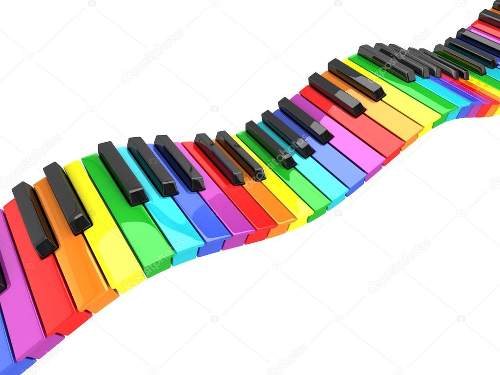 Colorful piano keyboard wave — Stock Photo © koya979 #73608549