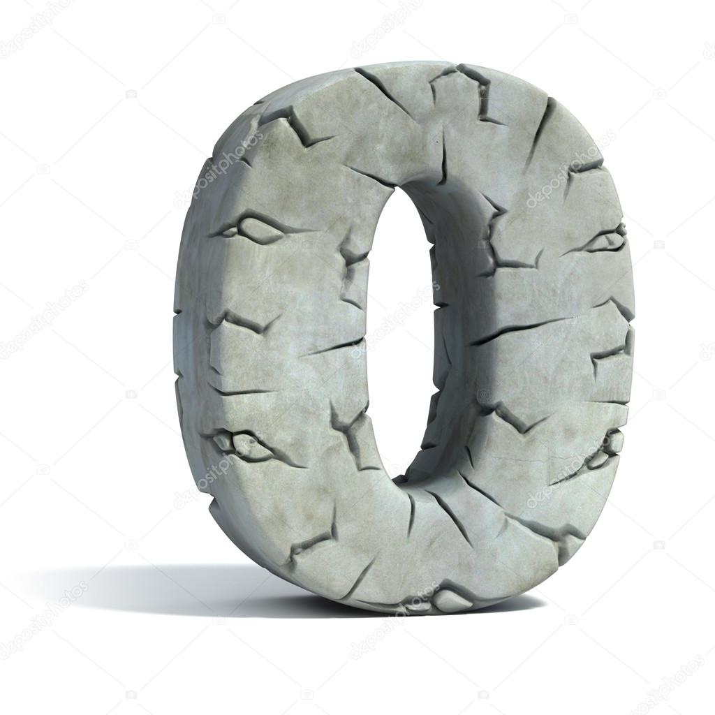 Number 0 cracked stone 3d font Stock Photo by ©koya979 73609757