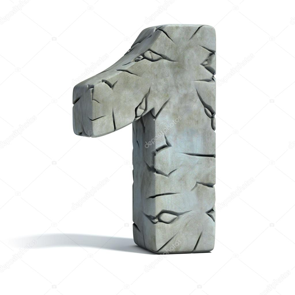 Number 1 cracked stone 3d font — Stock Photo © koya979 #73609759