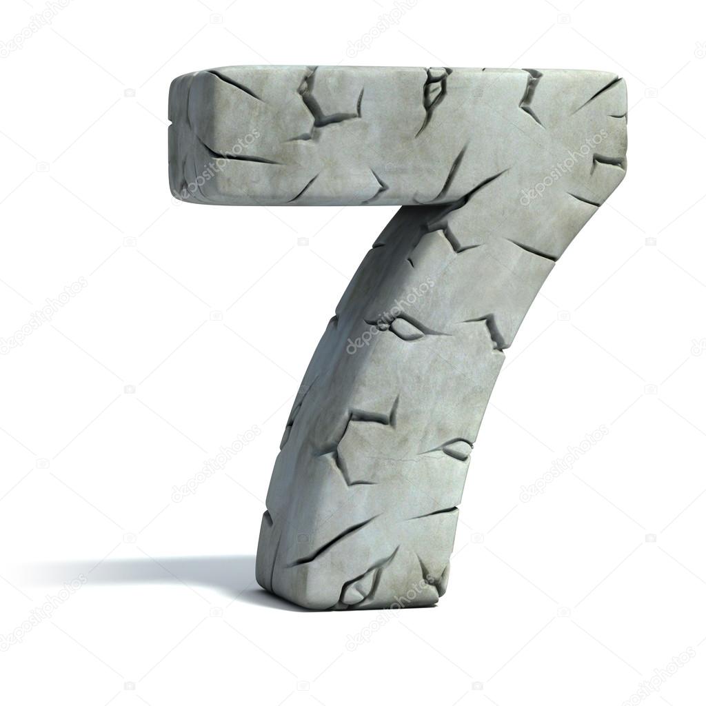 Number 7 cracked stone 3d font — Stock Photo © koya979 #73609813