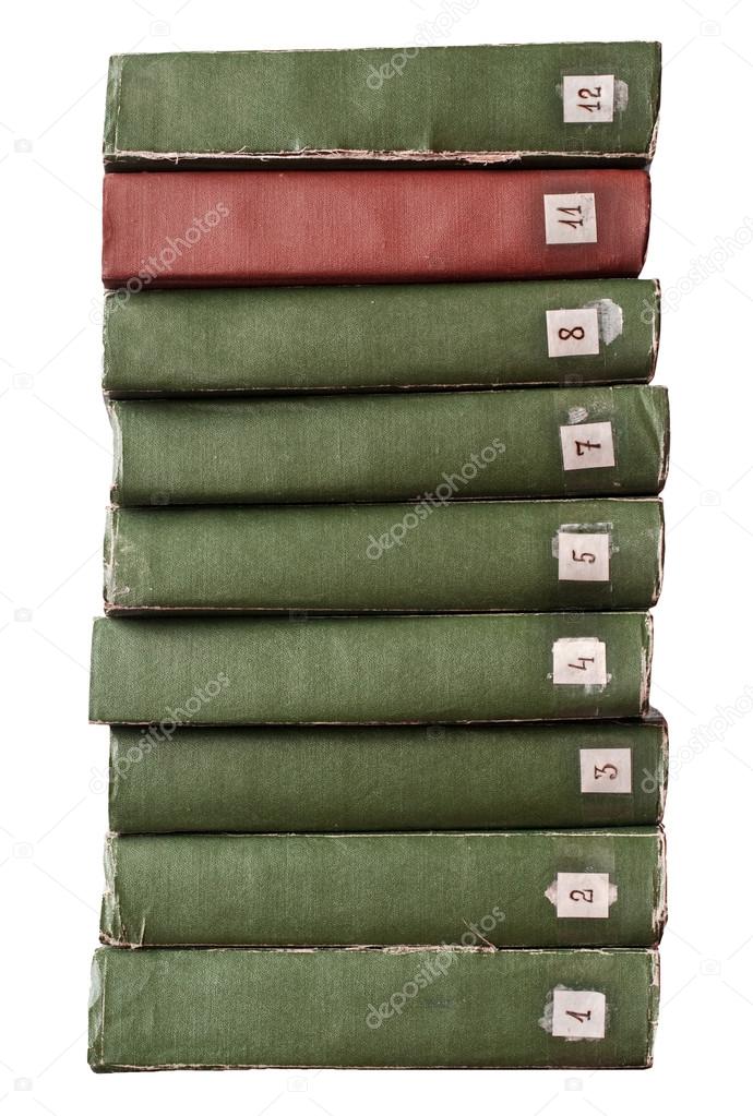 Stack of books with a numbers on spines — Stock Photo © mankukuku #52493615
