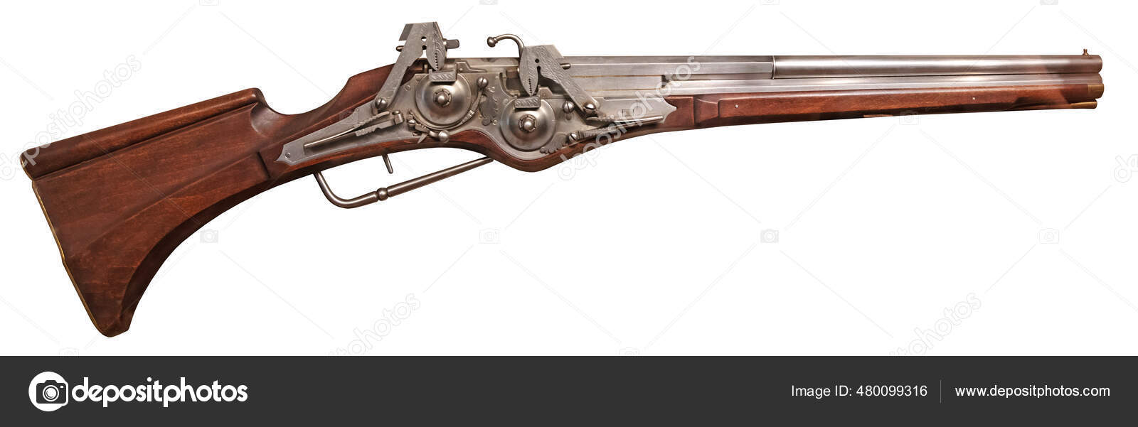 Ancient Gun Ready Used Once Again Isolated White — Stock Photo ...