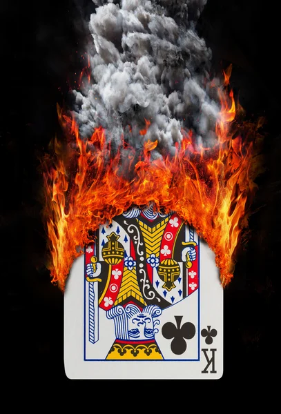 Playing card with fire and smoke - Stock Image - Everypixel
