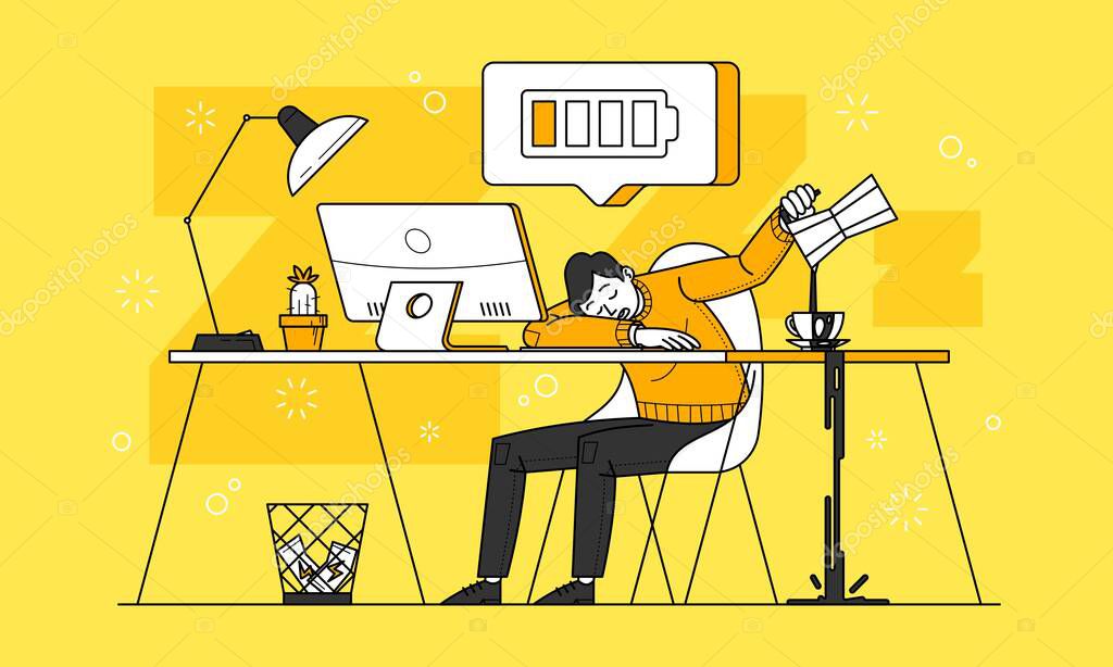 Ilustraci n de fatiga cr nica en l nea vector de arte 2024