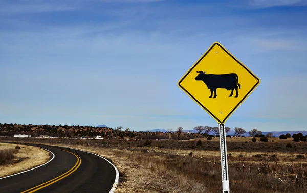 Cattle crossing road sign - Stock Image - Everypixel