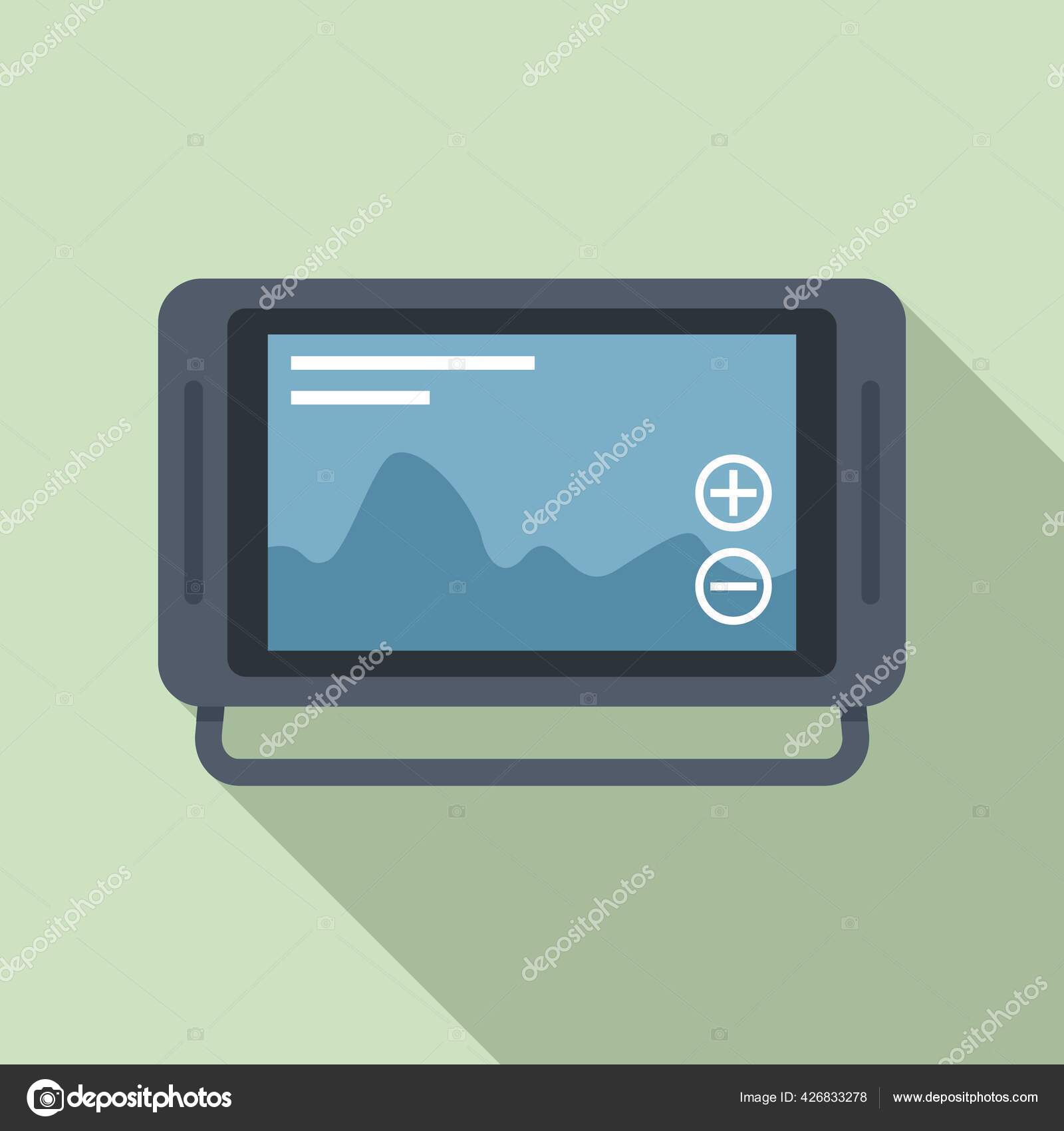 Echo sounder fathometer icon, flat style Stock Vector Image by ...