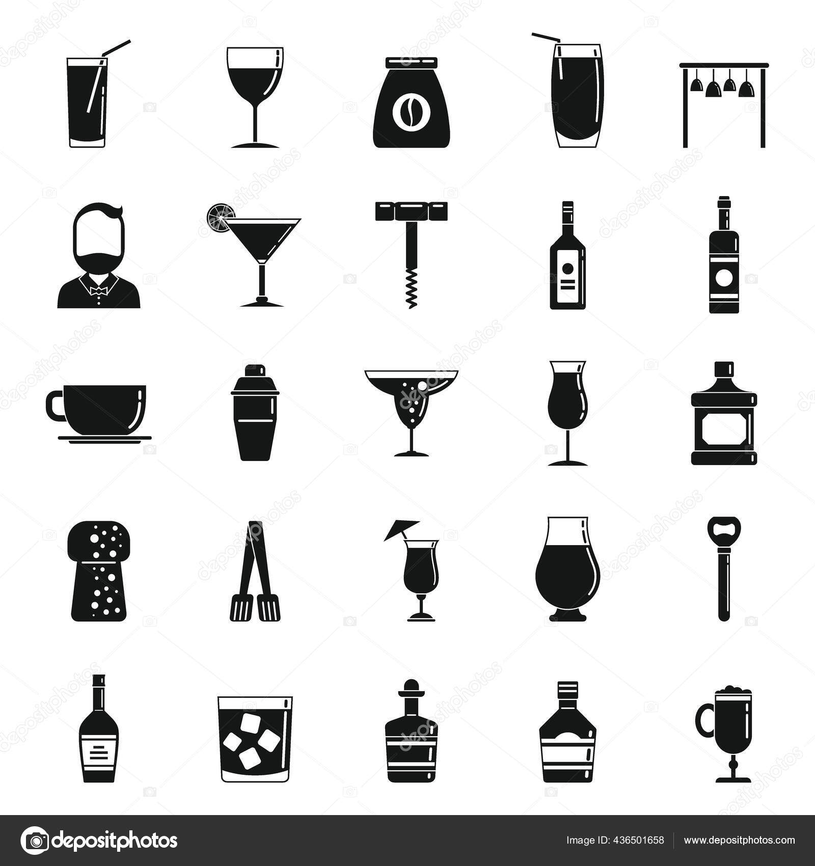 Bartender tools icons set, simple style Stock Vector by ©anatolir 436501658