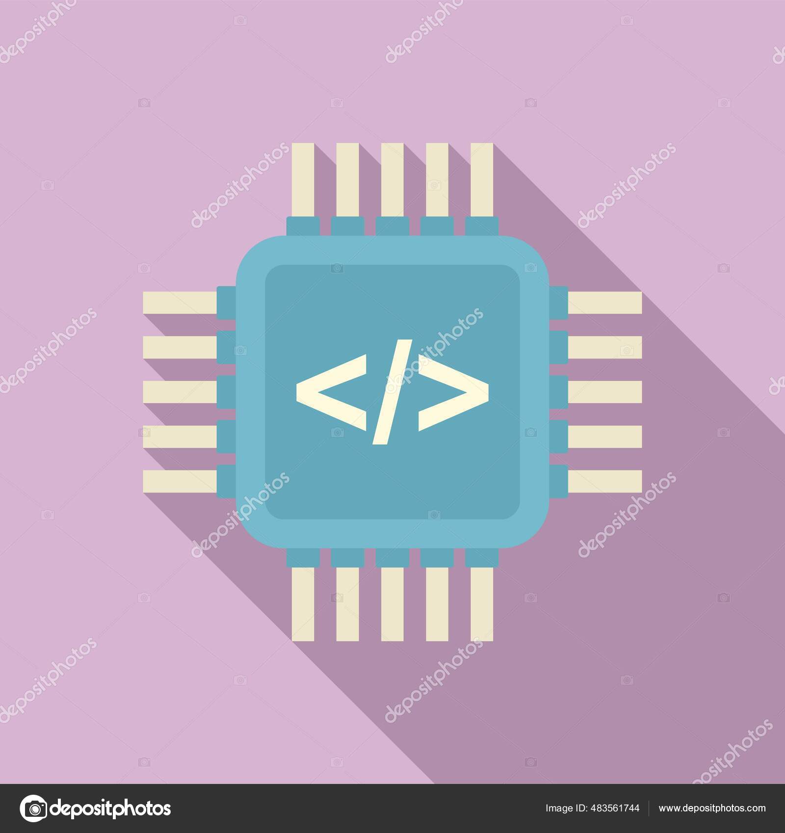 Programming processor icon flat vector. Arduino software Stock Vector Image by ©anatolir #483561744
