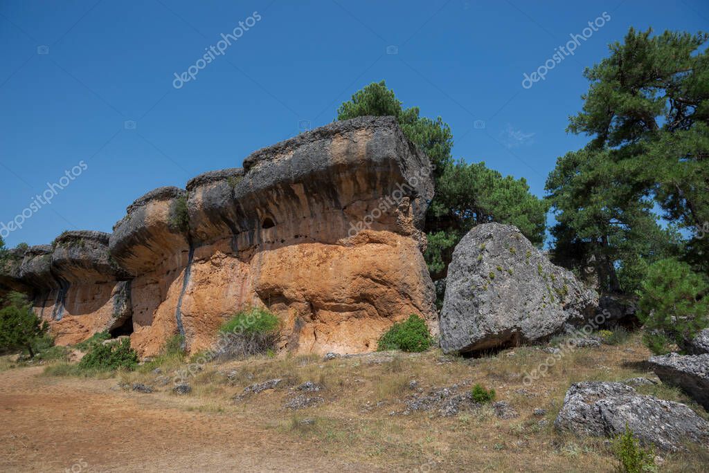 Formaciones geológicas en la Ciudad Encantada de Cuenca, España 2022