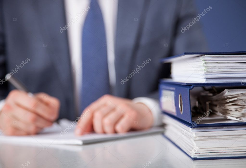 Businessman signing documents — Stock Photo © zestmarina #87019988