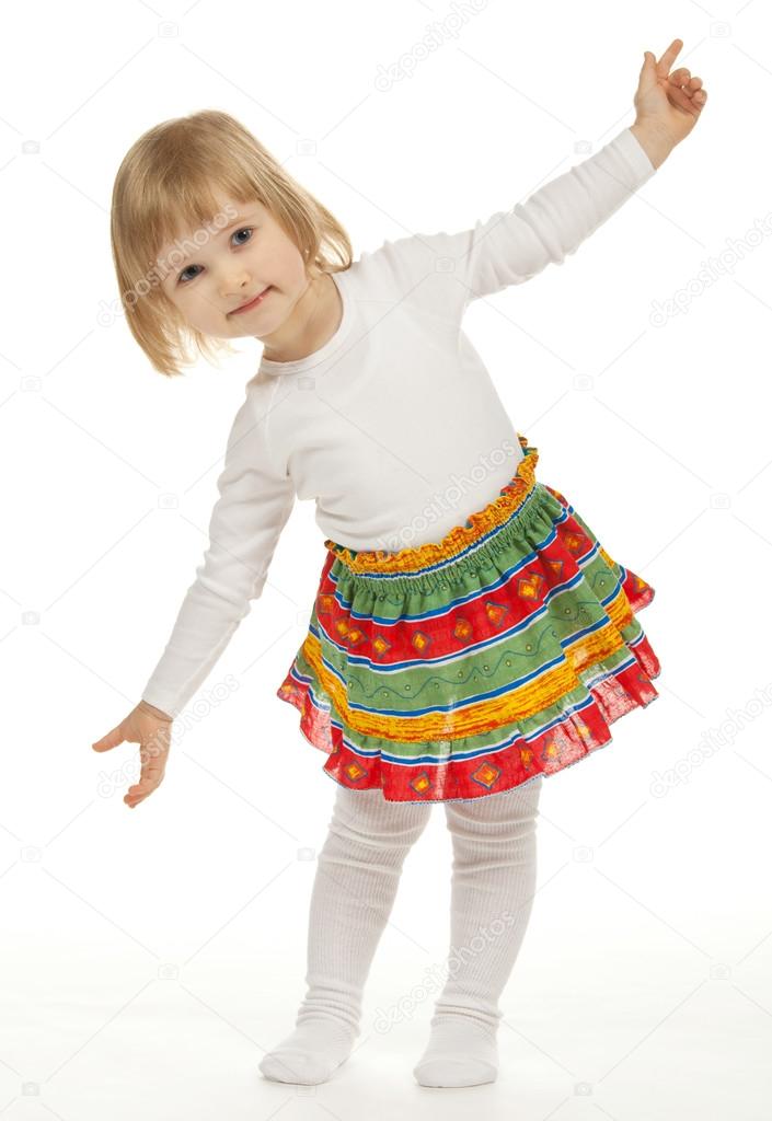 Little girl dancing — Stock Photo © zestmarina #93654106