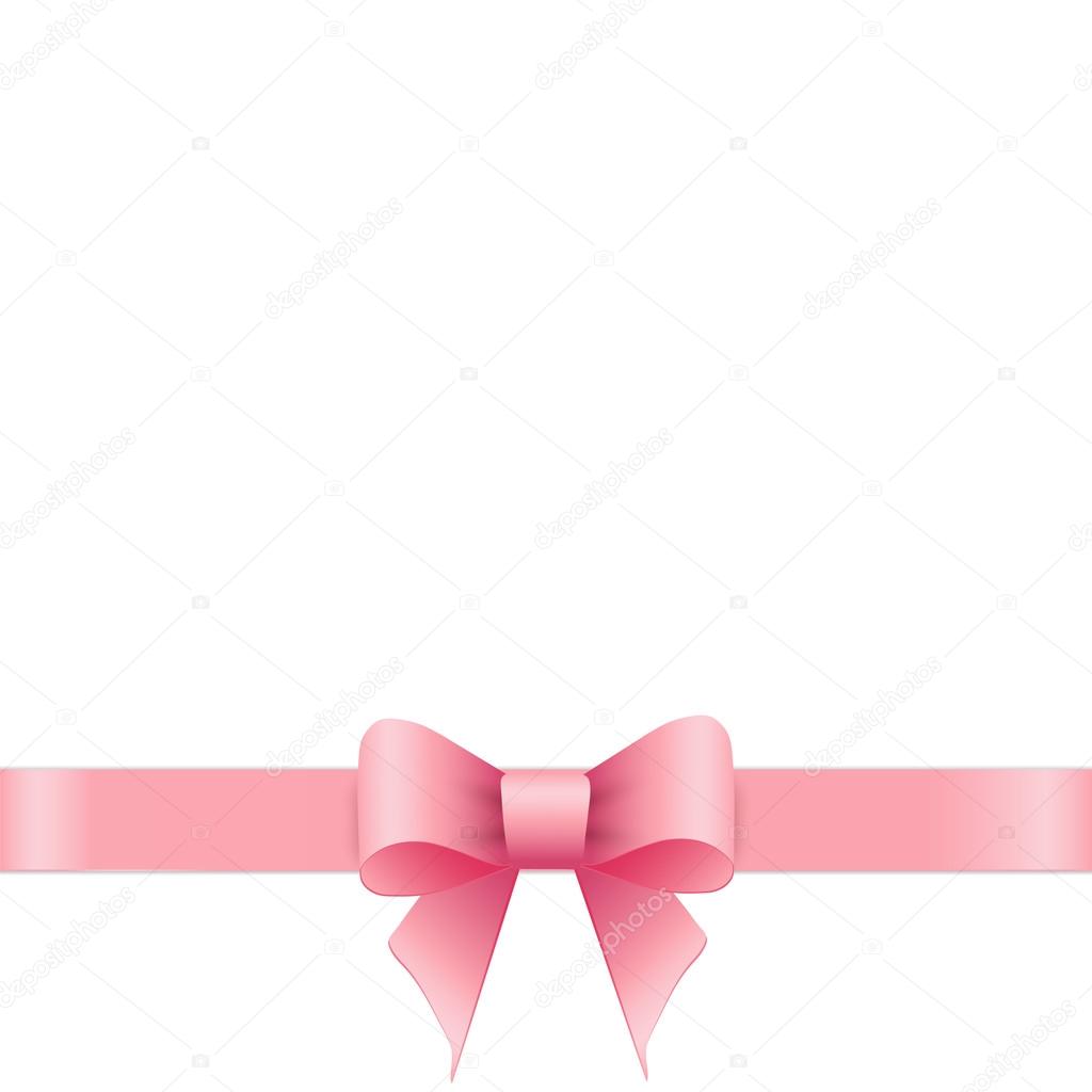 Moño rosa sobre fondo blanco — Vector de stock #96200518 — Depositphotos