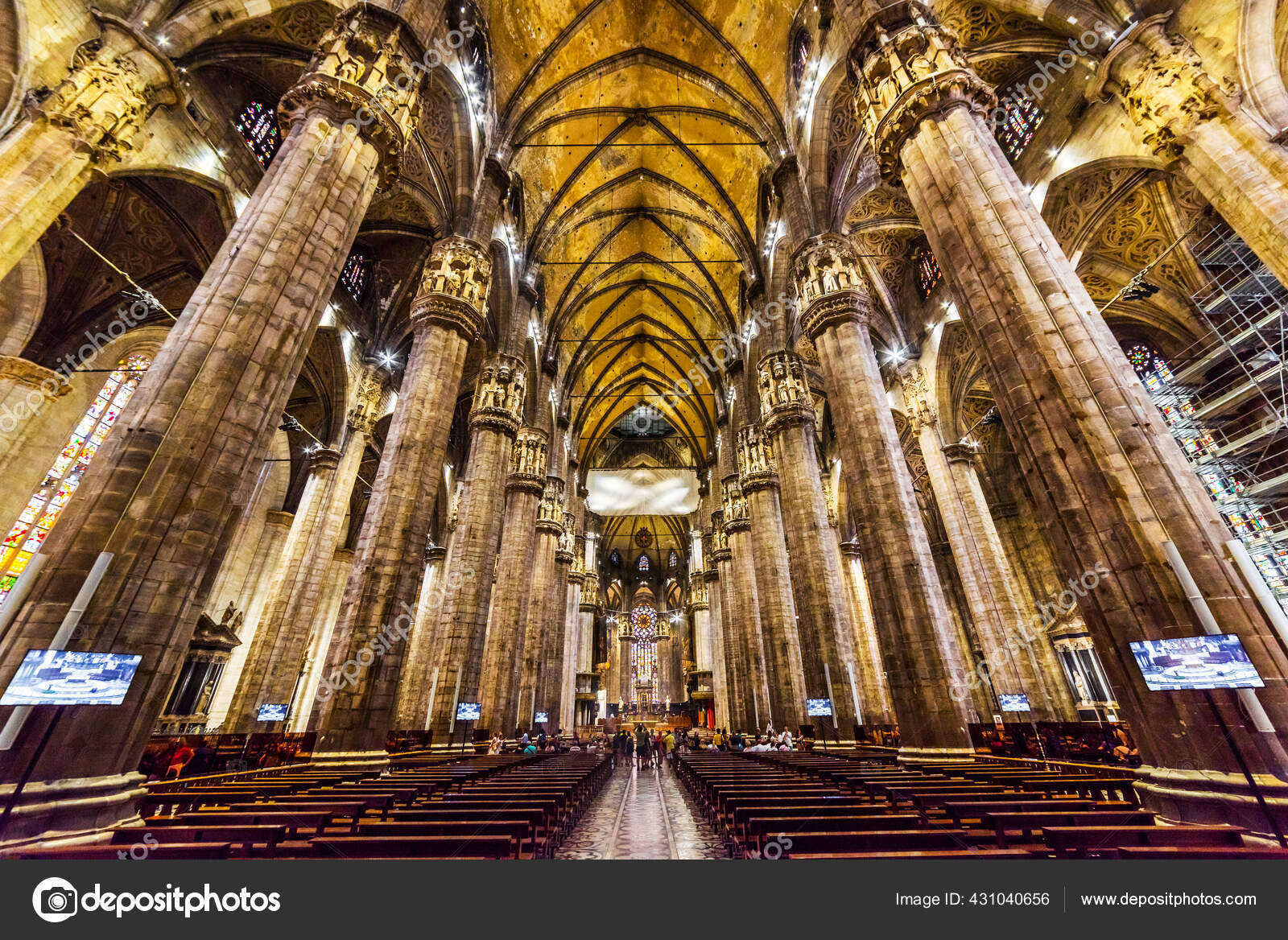 Duomo Milano Cathedral Interior View Duomo Square Milano Italy — Stock ...