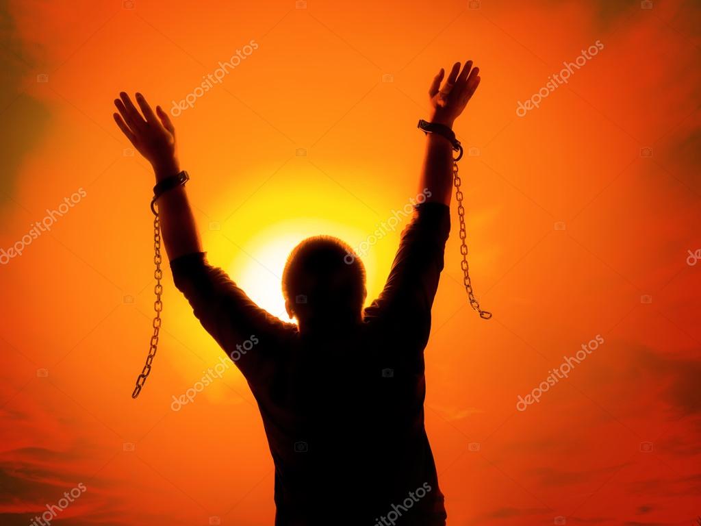 Man with chains broken apart Stock Photo by ©pryzmat 101937520