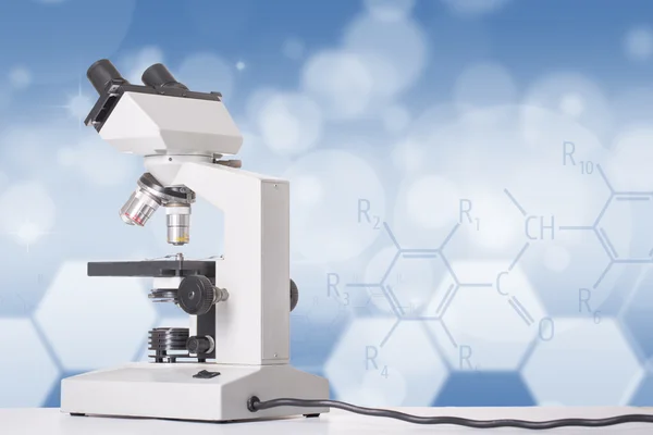 Microscope machine for research experiment with white background ...