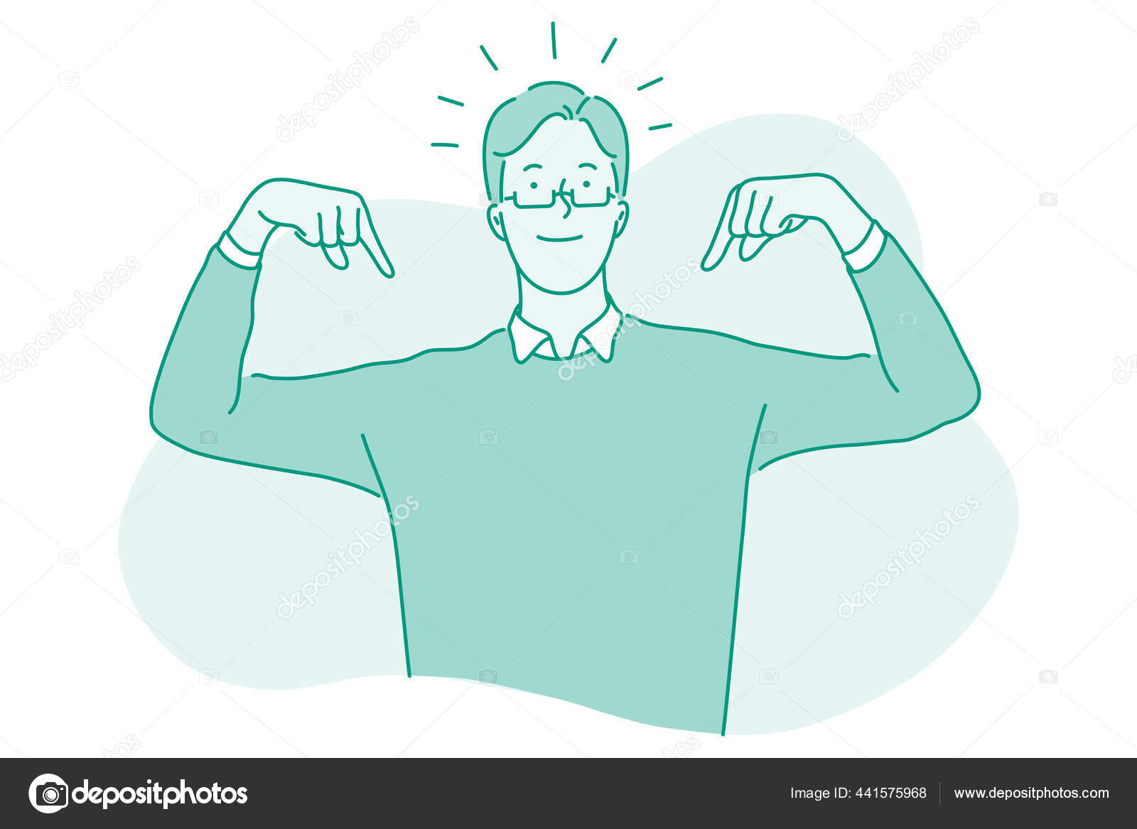 Autoconfianza, éxito, concepto de liderazgo Vector de stock #441575968 ...