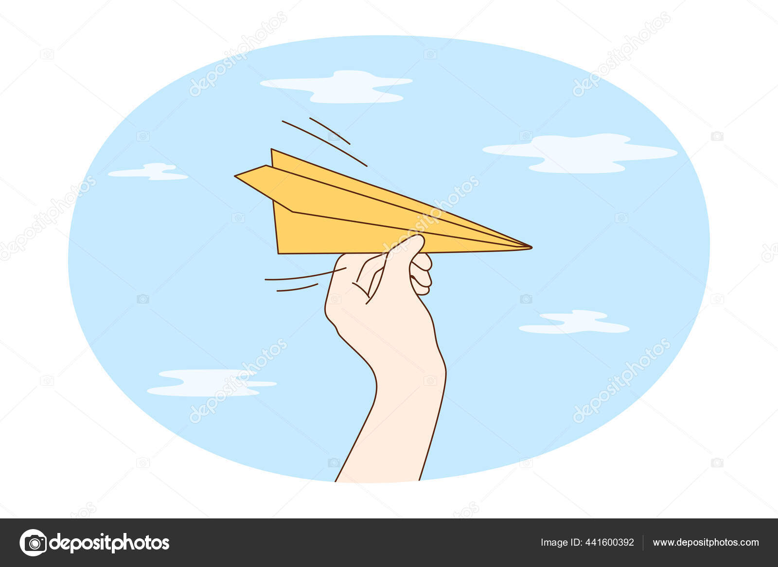 Sending paper airplane concept Stock Vector by ©little_prince 441600392