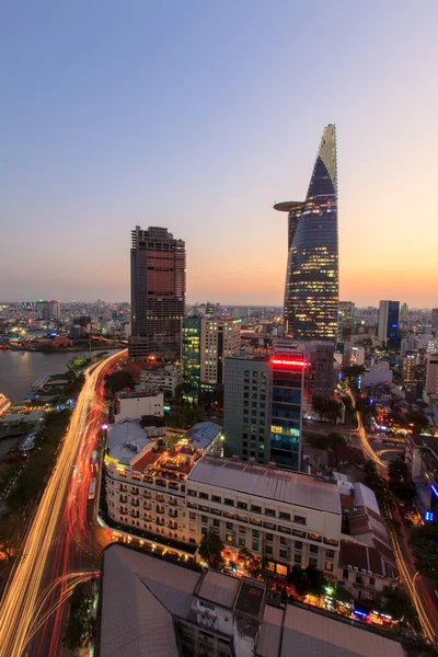 Aerial view Saigon Riverside at evening - night – Stock Editorial Photo ...