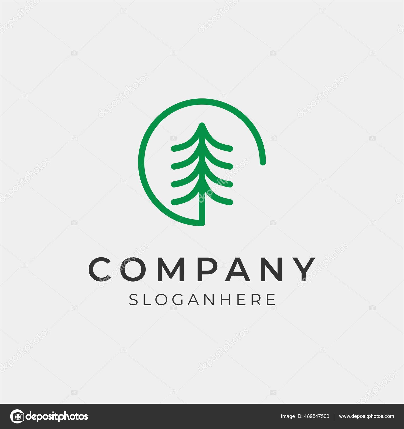 Line Art Pine Tree Logo Stock Vector Image by ©ariobismo #489847500