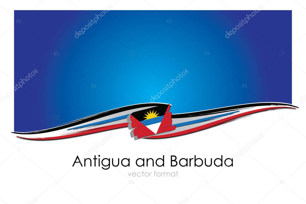 Antigua y Barbuda Bandera con l neas dibujadas a mano de colores en ...