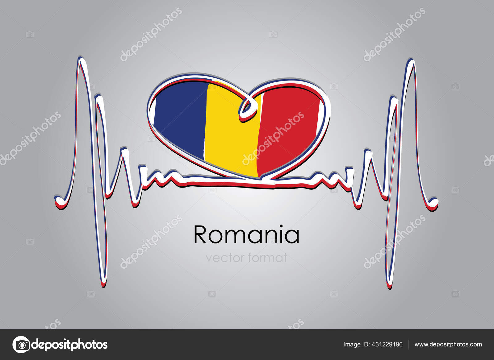 Hand Painted Heart Romania Flag Vector Format Stock Vector Image by ...