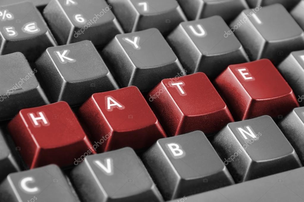 Word hate written with keyboard buttons — Stock Photo © PromesaStudio ...