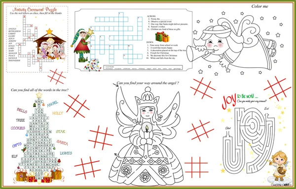 Placemat Christmas Printable Activity Sheet 7 Stock Vector Image by ...