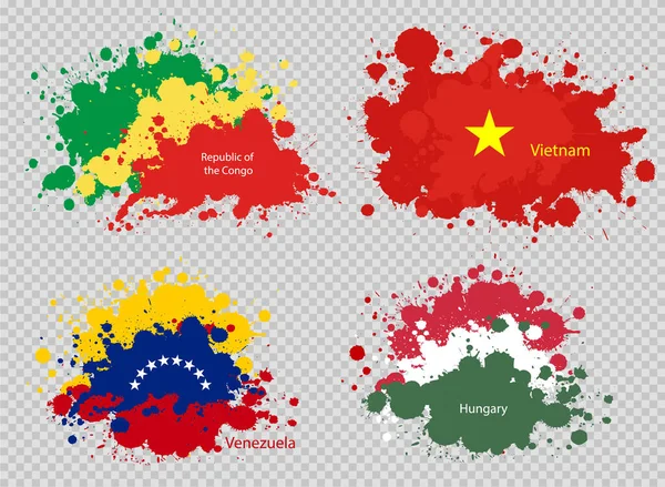 Måla Fläck Flagga Och Transparent Bakgrund Vektorillustration vektor av ...