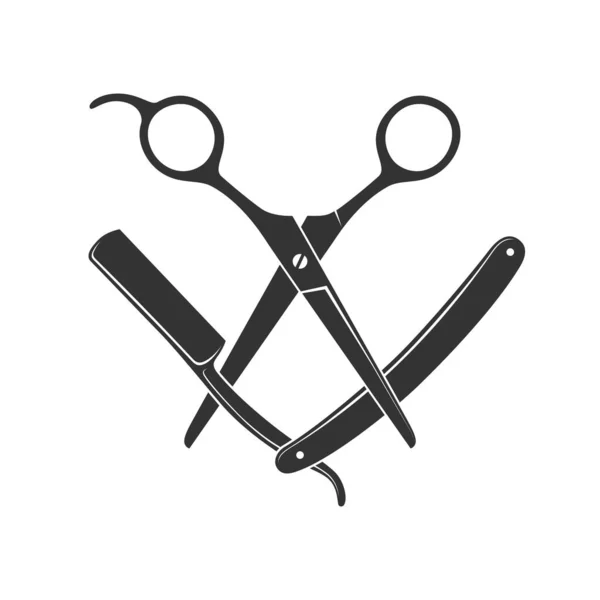 Barber Tools Graphic Icon Set Scissors Straight Razor Comb Shaving ...
